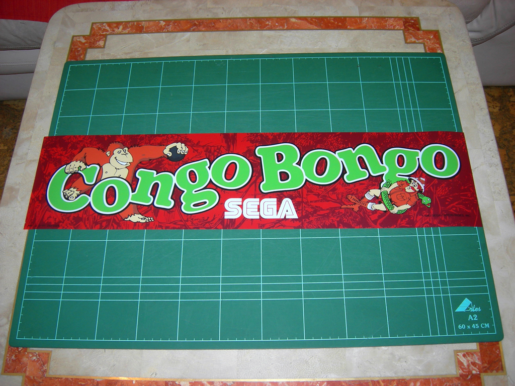 Arcade art "CONGO BONGO MARQUEE" (SEGA) in restoration process. Mikonos ...