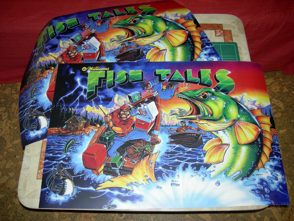 2x "Fish tales Pinball Translite" printed in backlite with extra matt ...