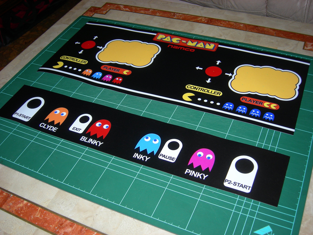 Artes impresos "Pacman Custom" para bartop de Yourcab de datacu y ...