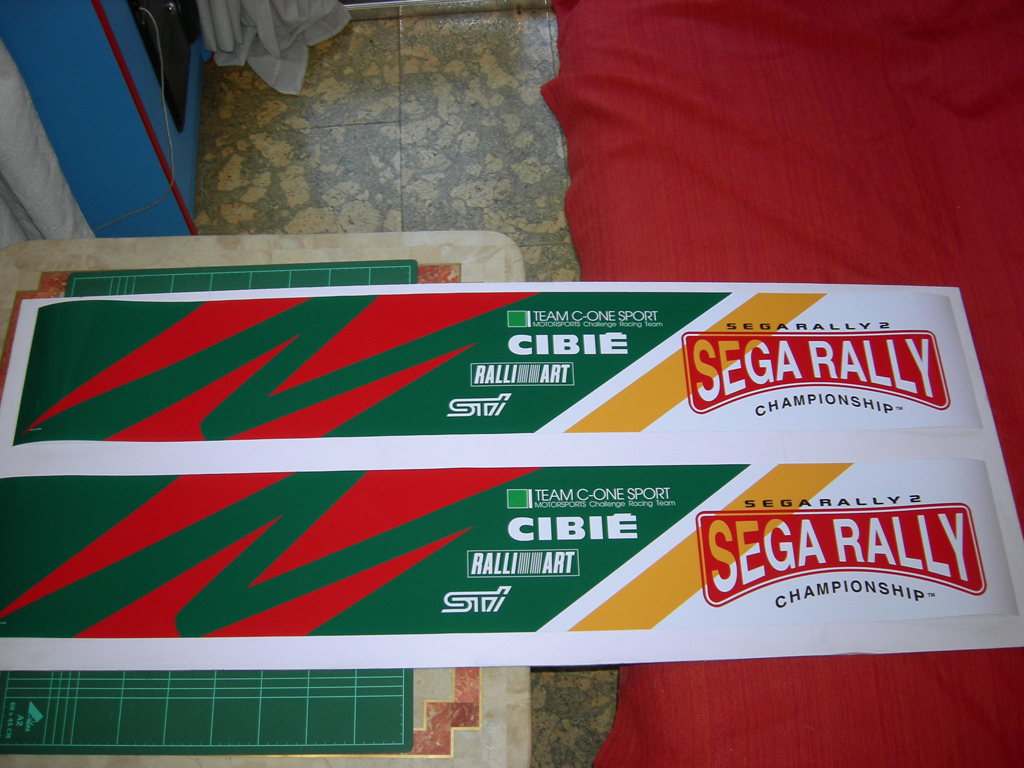 "Sega Rally 2 base Right and Left Arts" printed in vinyl with gloss ...