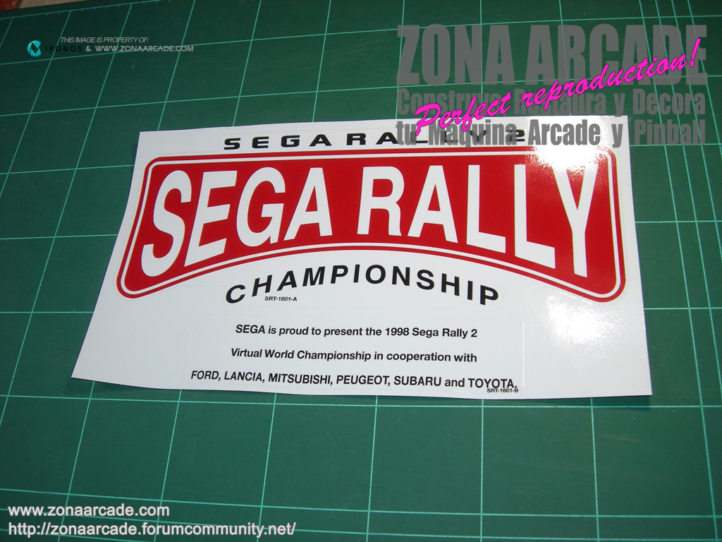 "Sega Rally 2 Main Seat Decals" reproduced and pinted in vinyl with precut