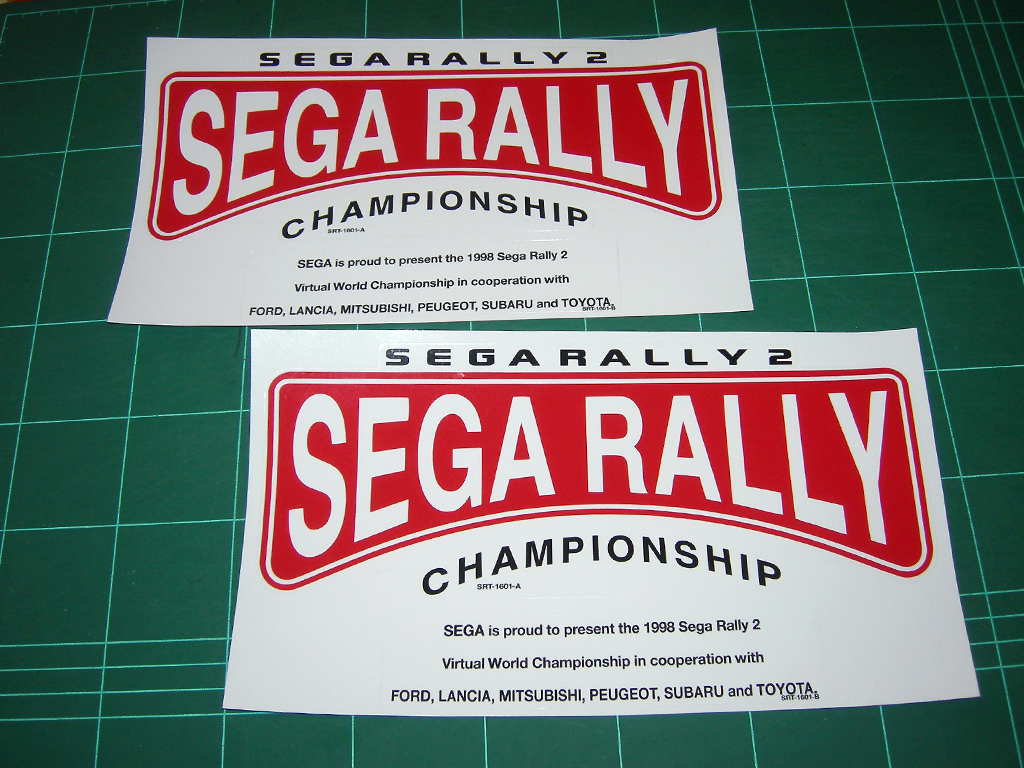 "Sega Rally 2 Decals" printed for Aaron