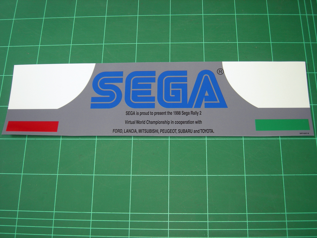 Arcade "Sega Rally 2 Decal Stickers" printed in vinyl with gloss ...