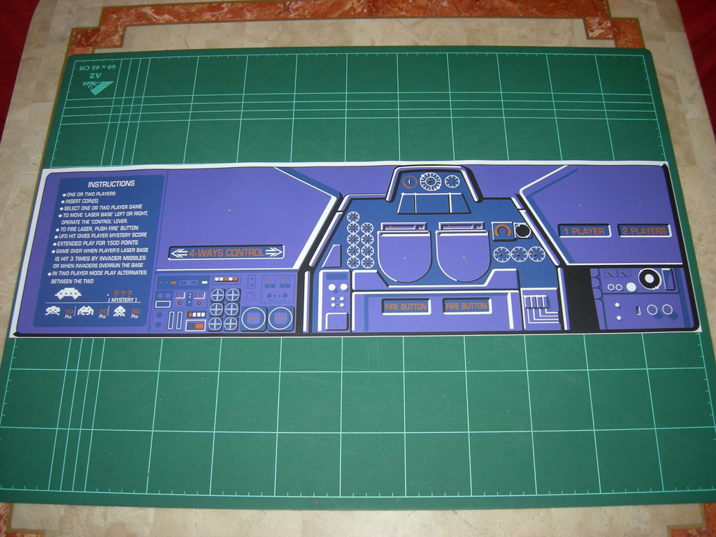 "Taito Space Invaders Bezel and Custom Control Panel Overlay" printed ...