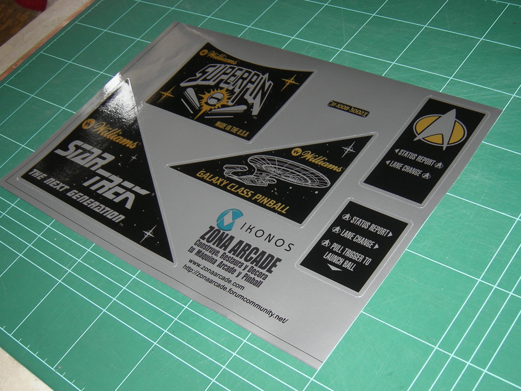 Complete Apron Decals for "Star Trek: The Next Generation" printed in ...