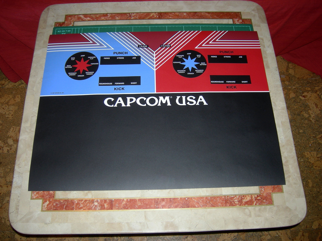 "Street Fighter Control Panel Overlay" printed in vinyl with sand ...