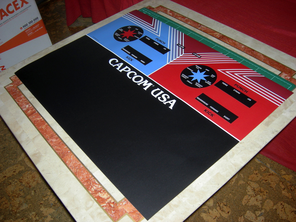"Street Fighter Control Panel Overlay" printed in vinyl with sand ...