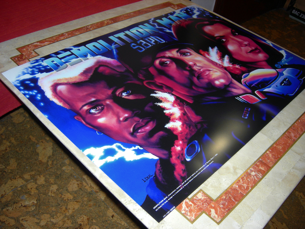 "Demolition Man Pinball Translite" impreso en papel backlite para ser ...