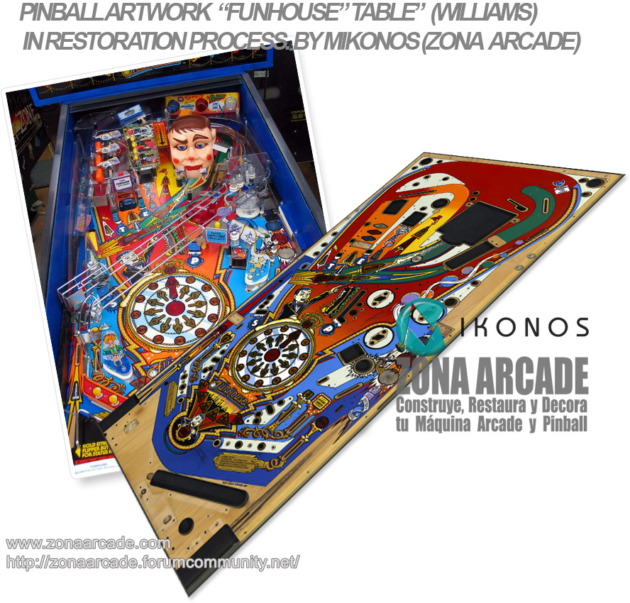 Tenemos escaneado arte pinball "FUNHOUSE TABLE" para su restauración en ...