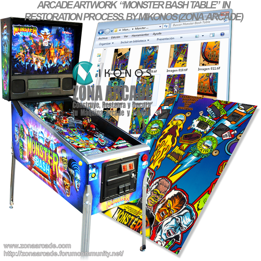 Tenemos escaneado el arte pinball "MONSTER BASH TABLE" a 600 dpi en ...