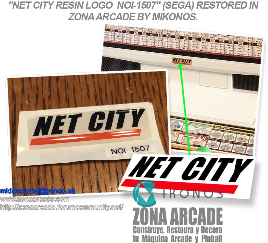 "NET CITY" (SEGA) Arcade Cabinet. Complete Artwork Set, Big Decals and ...