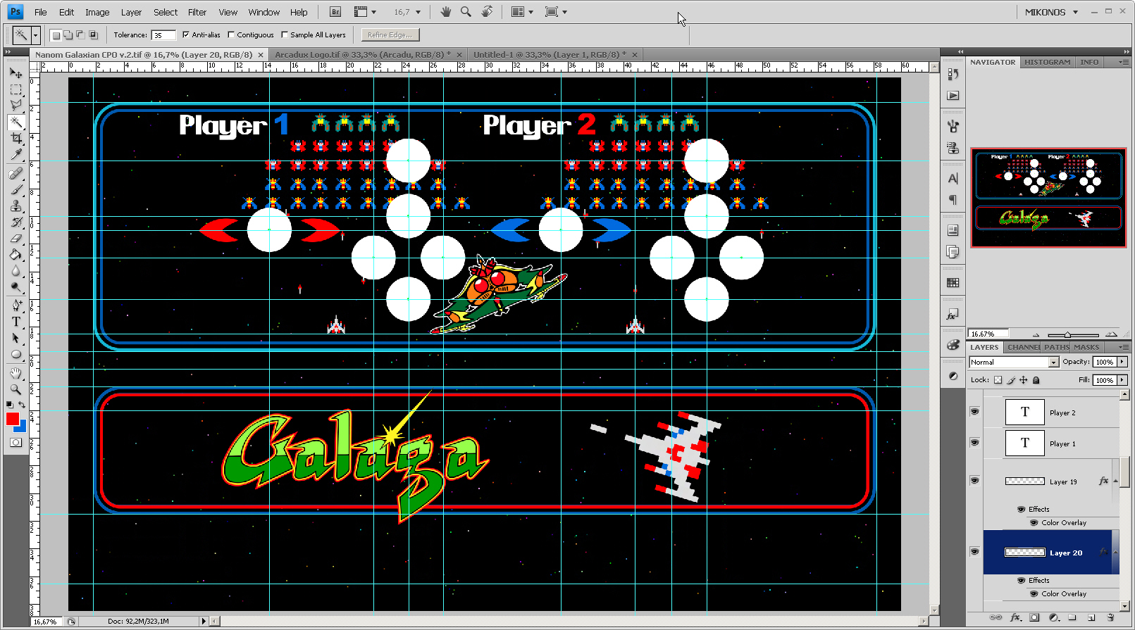 Panel de control "Galaga genérico"