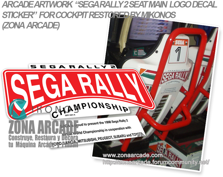 "SEGA RALLY 2 MAIN SEAT DECAL STICKER FOR BACK" (SEGA) reproduced by ...