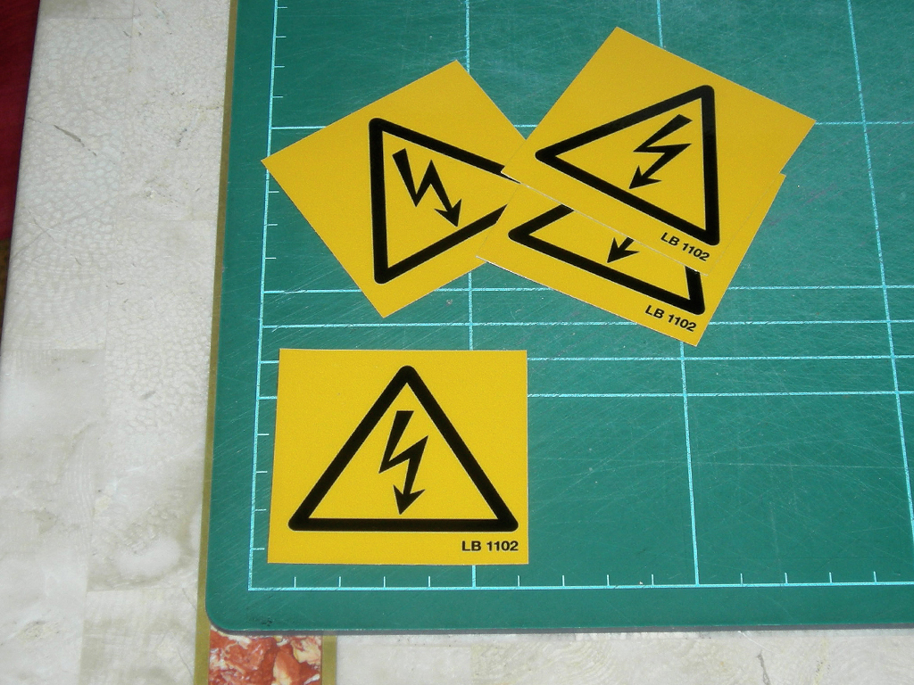 "ELECTRICAL WARNING STICKER LB 1102" (SEGA) in print reproduction by ...