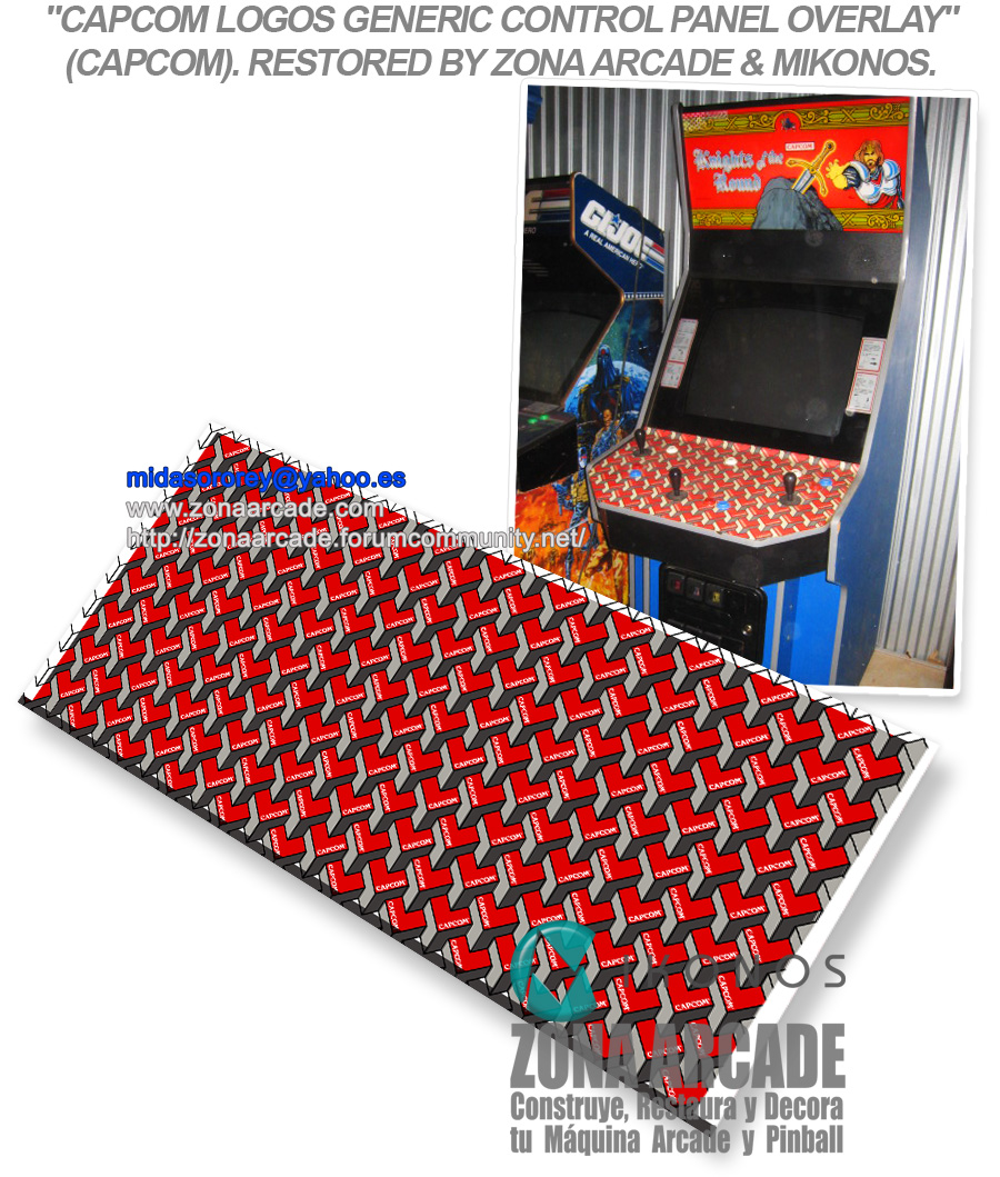 "CAPCOM RED CUBE LOGOS GENERIC CONTROL PANEL OVERLAY" (CAPCOM) arcade ...