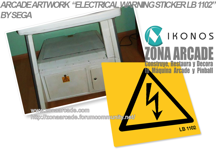 "ELECTRICAL WARNING STICKER LB 1102" (SEGA) in print reproduction by ...