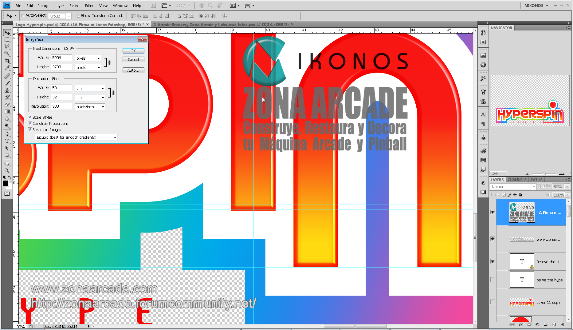 "Hyperspin High Definition Logo" (300 dpi) for arcade Artworks. By Mikonos
