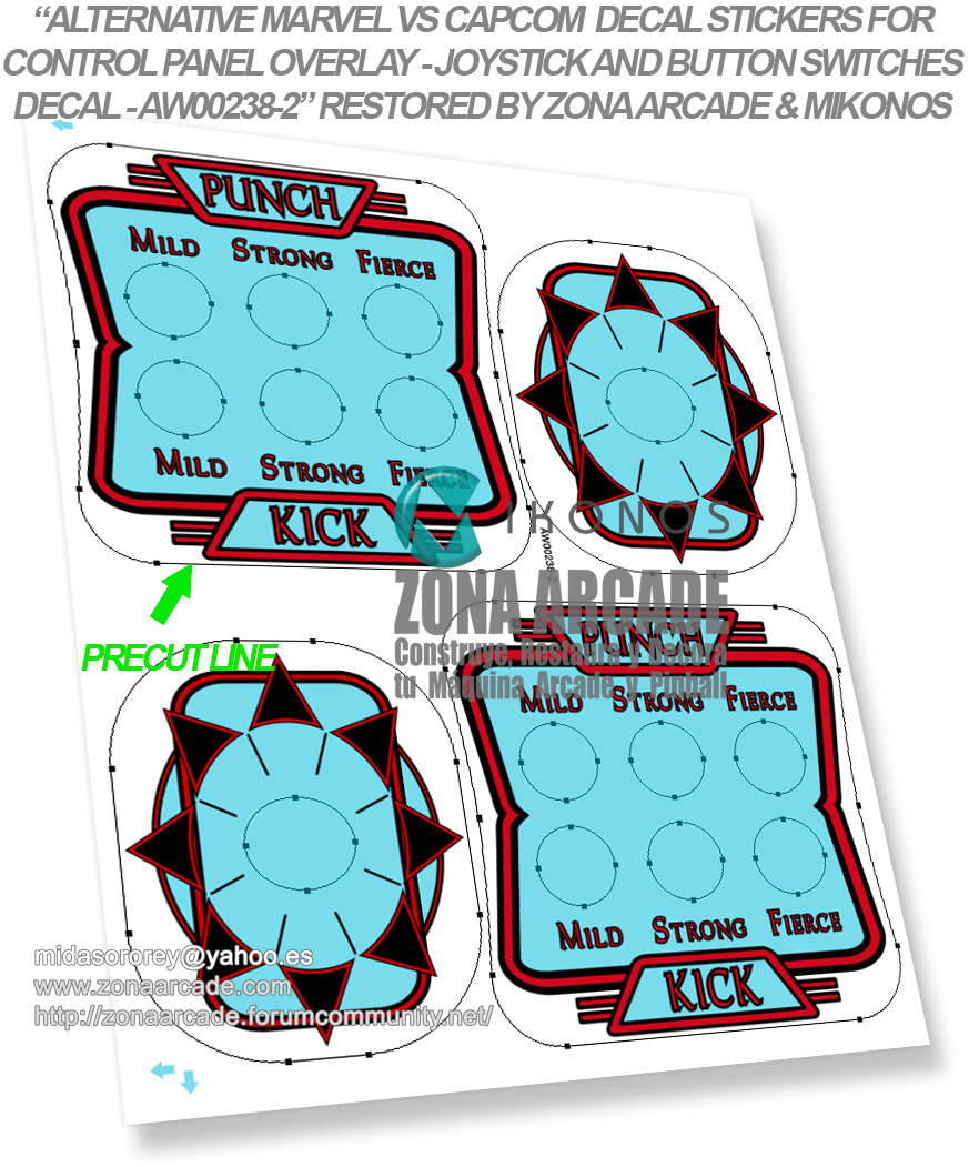 “ALTERNATIVE MARVEL VS CAPCOM: CLASH OF SUPER HEROES DECAL STICKERS FOR ...