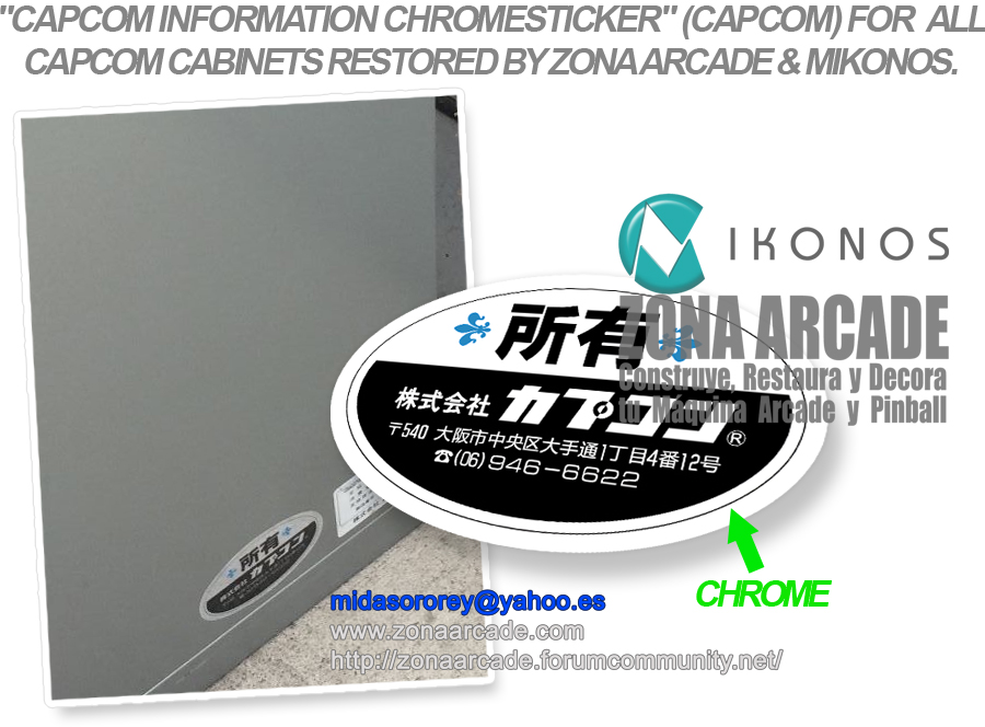 "STATUS 18 CABINET" (CAPCOM) All Arcade Artwork Decals and small ...