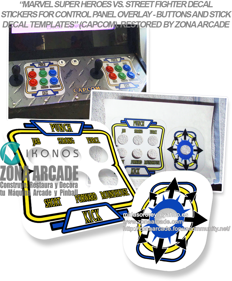 “MARVEL SUPER HEROES VS. STREET FIGHTER DECAL STICKERS FOR CONTROL ...