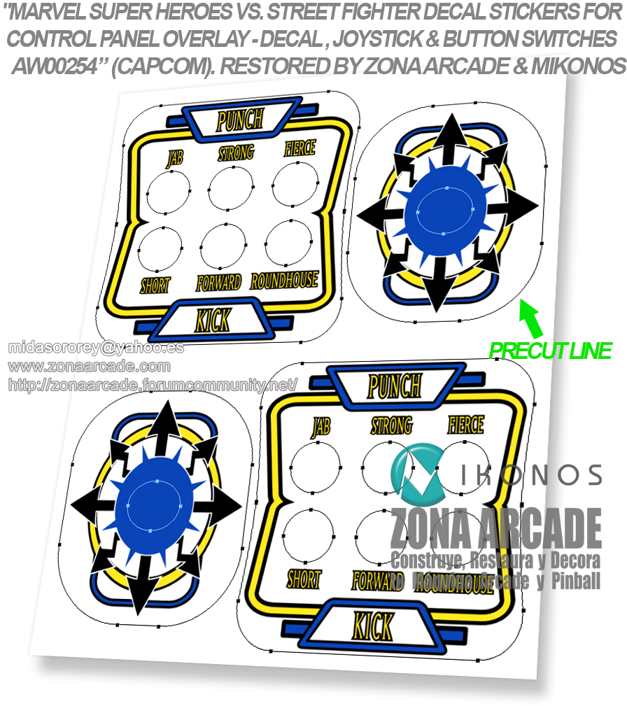 “MARVEL SUPER HEROES VS. STREET FIGHTER DECAL STICKERS FOR CONTROL ...