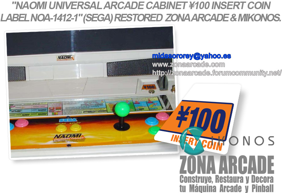 "NAOMI UNIVERSAL CABINET" (SEGA) - All Arcade Artwork Decals and Small ...