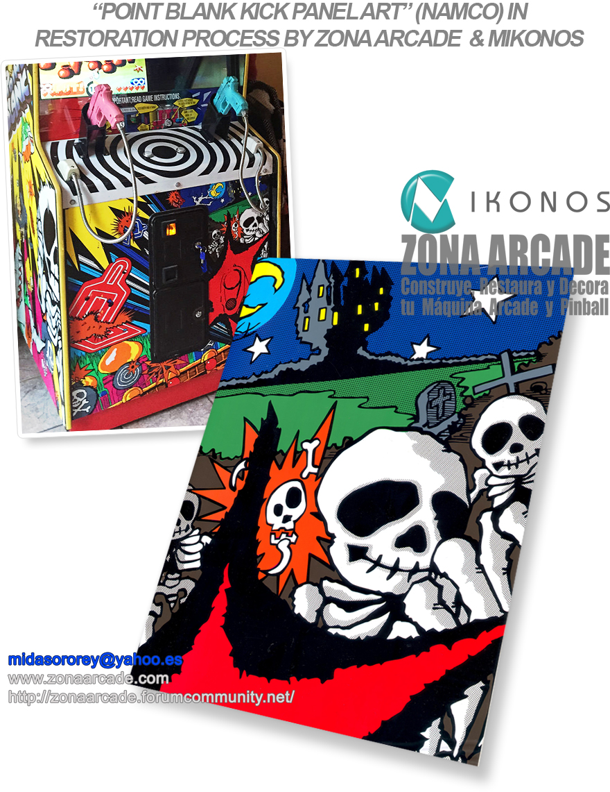 MEGABOMBAZO: "POINT BLANK KICK PANEL" (NAMCO) arcade artwork for to ...