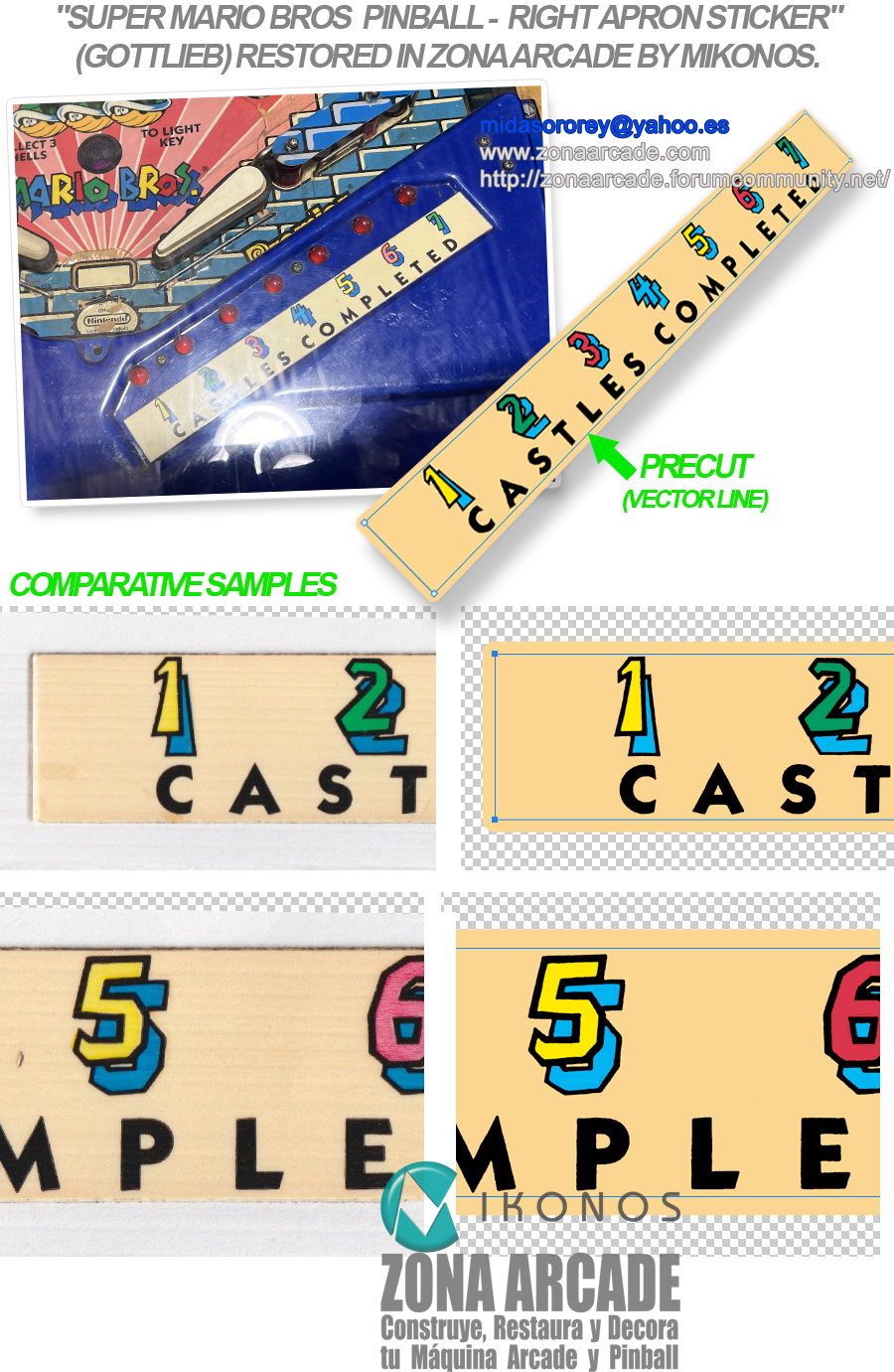 "SUPER MARIO BROS PINBALL APRONS" (GOTTLIEB) scanned files restored by ...