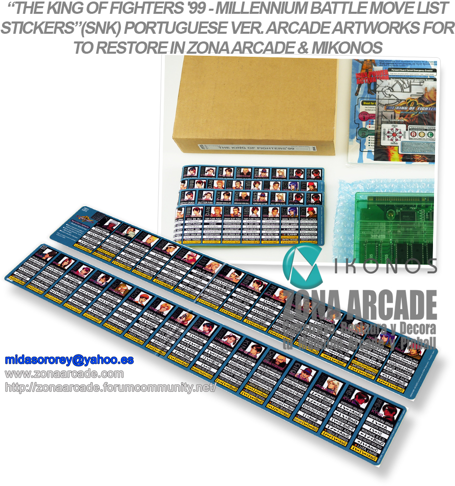 "THE KING OF FIGHTERS´99 MOVE LIST STICKERS” (SNK) portuguese ver ...