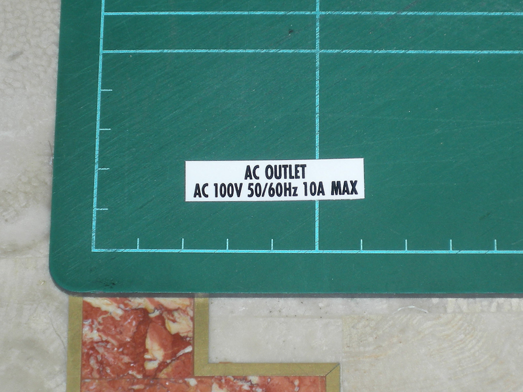 "421-10063 AC OUTLET AC 100V 50/60HZ 10A MAX STICKER" (SEGA) for Sega ...