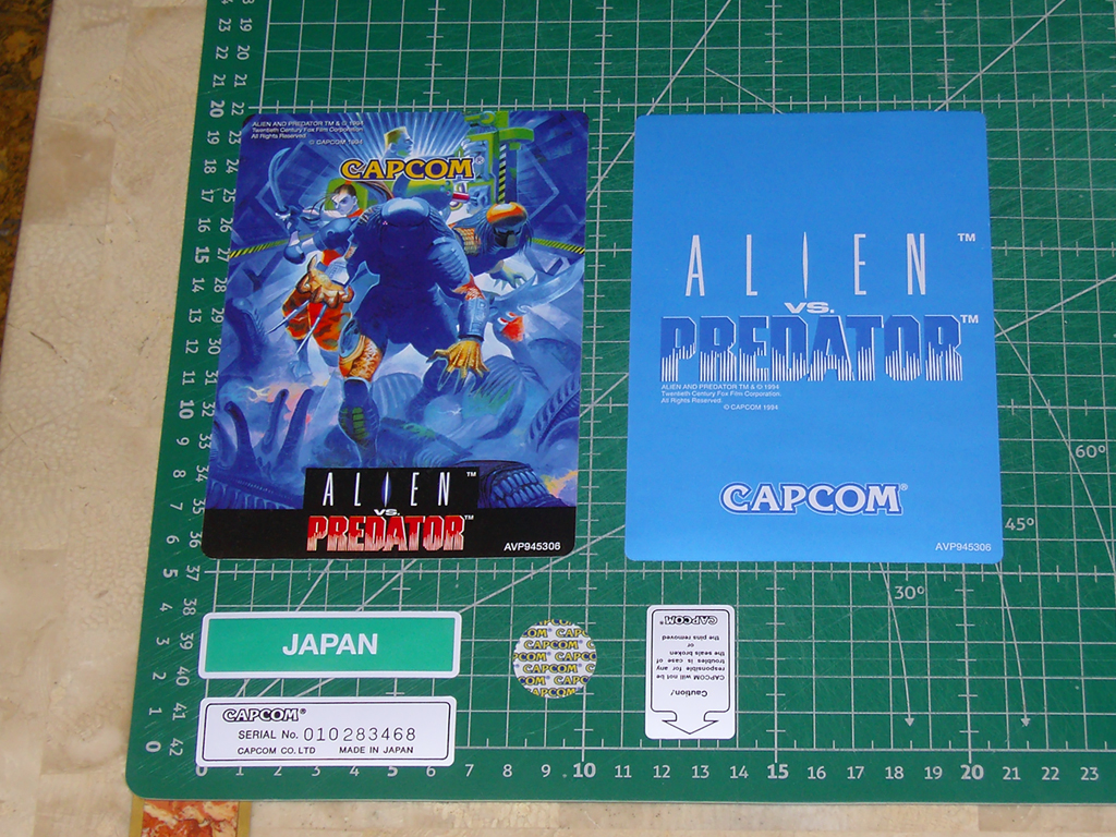 "Alien Vs Predator CPS2 Labels and other CPS2 Board Stickers" (CAPCOM ...