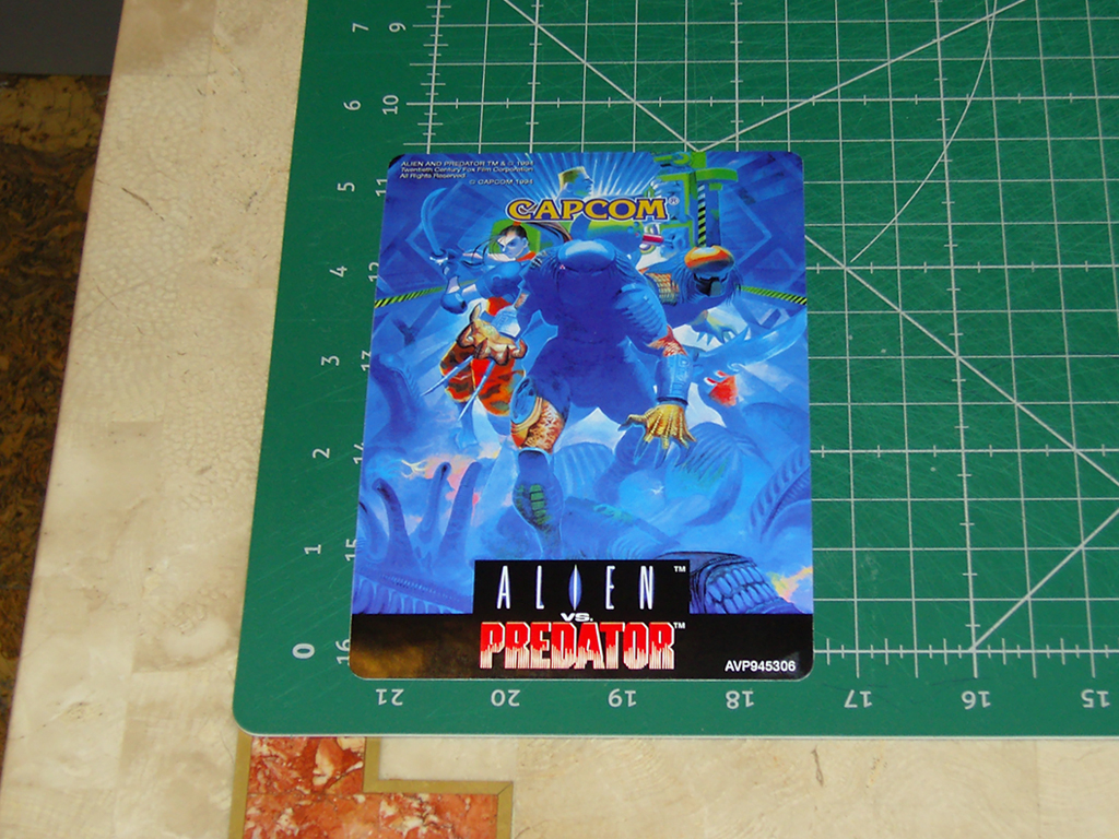 "Alien Vs Predator Custom CPS2 Game Board Label Sticker" (CAPCOM ...