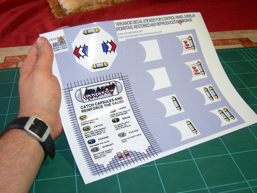 "Arkanoid Decal Stickers for Romstar Control Panel Overlay" printed in ...