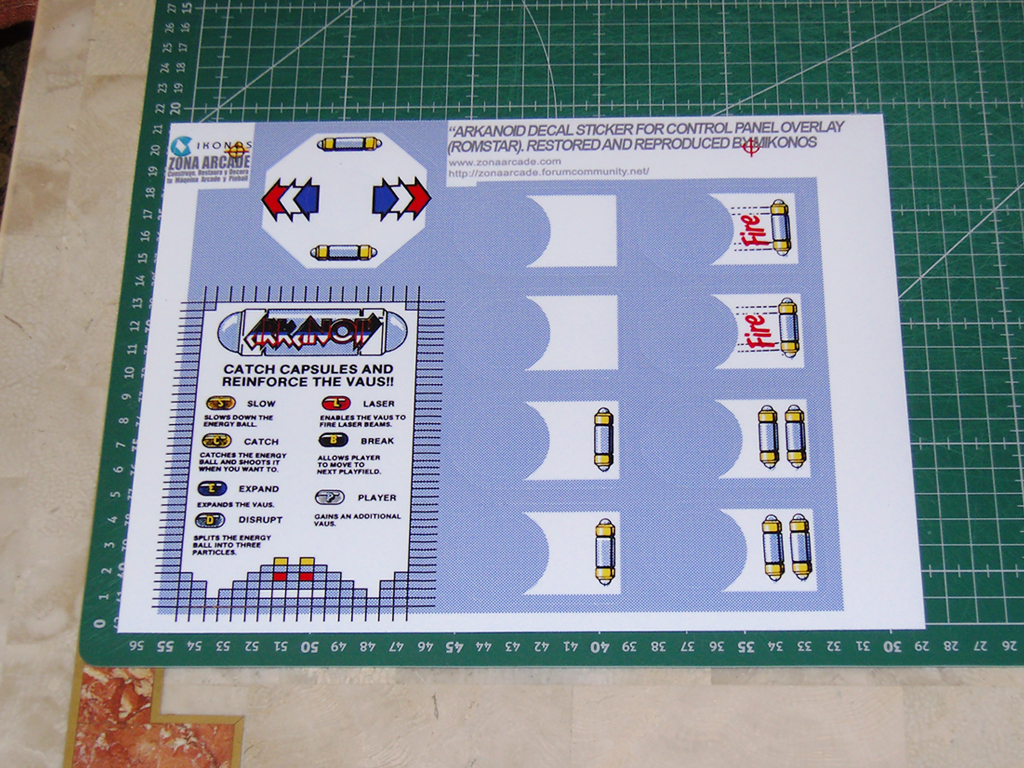 Arkanoid All Arcade Artwork Set" (ROMSTAR) reproductions printed on ...