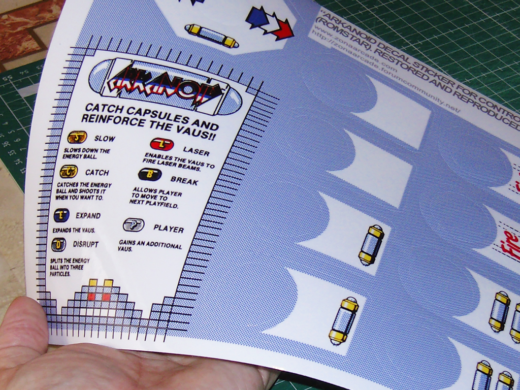 Arkanoid All Arcade Artwork Set" (ROMSTAR) reproductions printed on ...