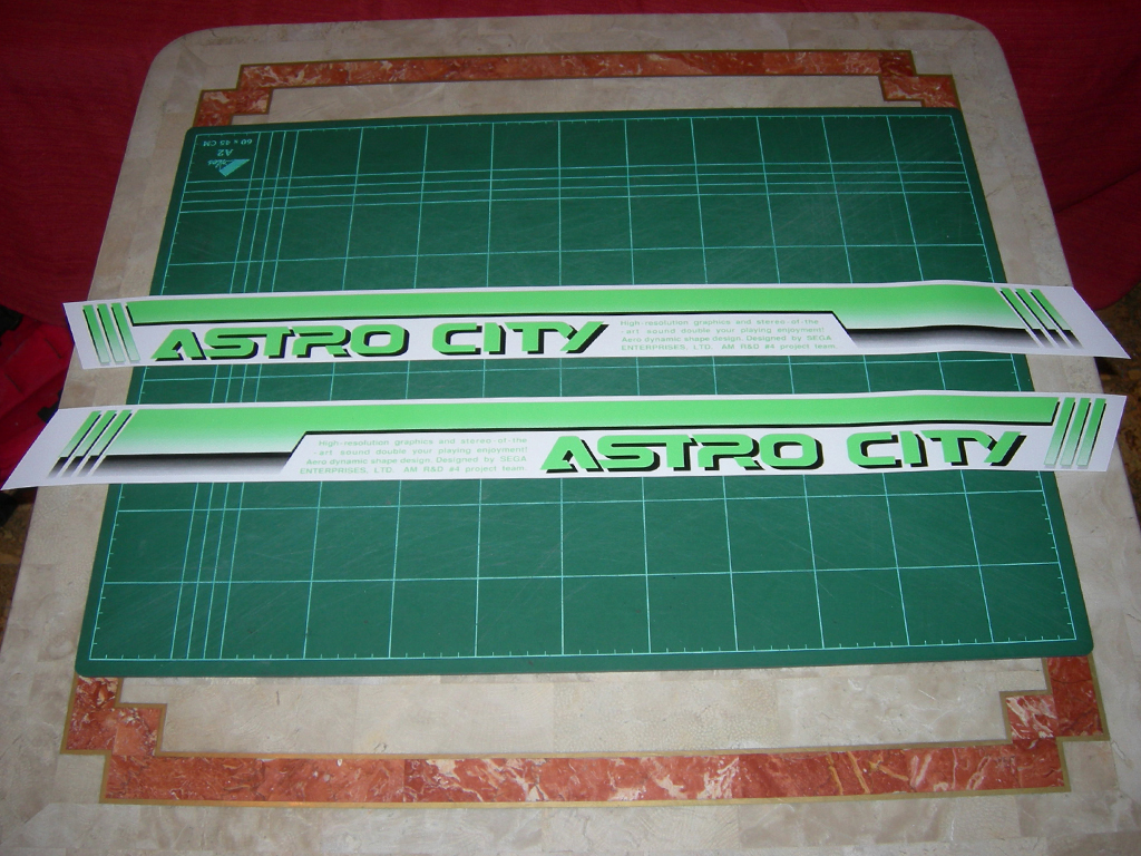 "Astro City Side Arts" (SEGA) Off-Set printed in vinyl with gloss ...
