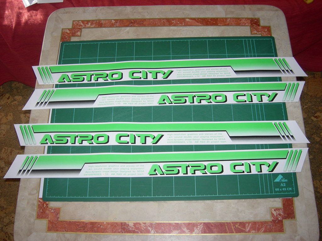 Reproductions of "Astro City Side Arts" (SEGA) printed in off-set with ...