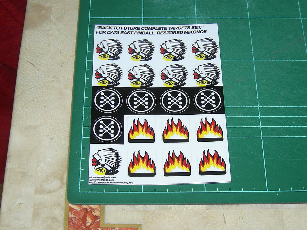 "Back to The Future Pinball Targets - Complete Set" (DATA EAST) printed ...
