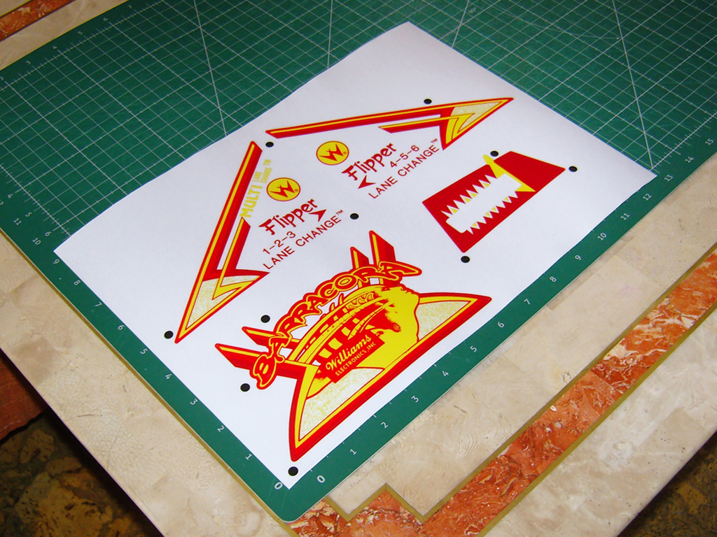 "Barracora Pinball Aprons" (WILLIAMS) printed on transparent vinyl ...