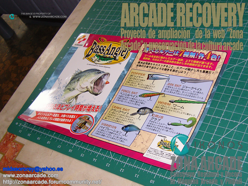 Original "BASS ANGLER MARQUEE/FLYER/MINPOSTER PN.0000044912" (KONAMI ...