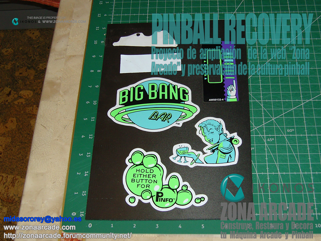 Original "BIG BANG BAR PINBALL APRONS" (CAPCOM) artworks for to scan ...