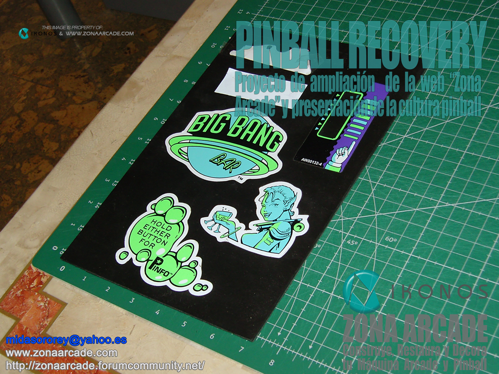Original "BIG BANG BAR PINBALL APRONS" (CAPCOM) artworks for to scan ...