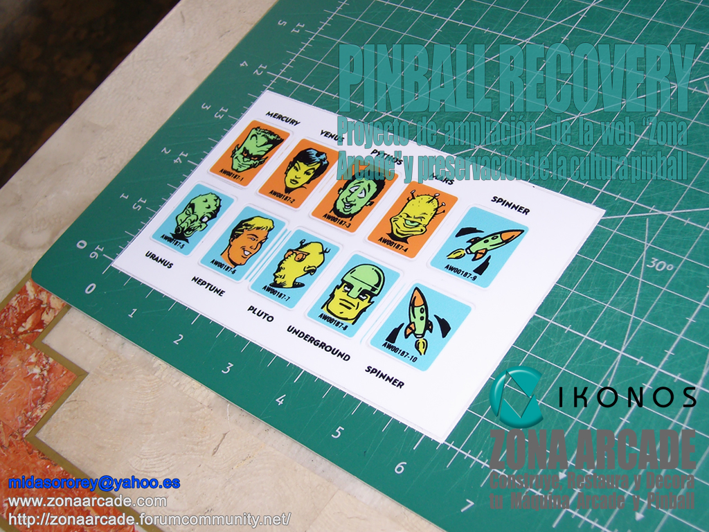 Original "BIG BANG BAR PINBALL TARGETS STICKERS" (CAPCOM) in Zona Arcade