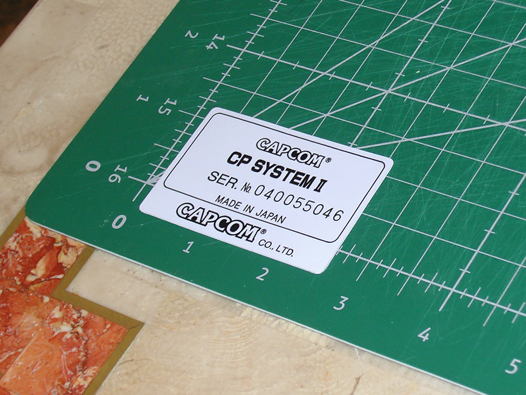 "CP SYSTEM II OR CPS2 USA SERIAL NUMBER STICKER FOR THE FRONT SIDE ...