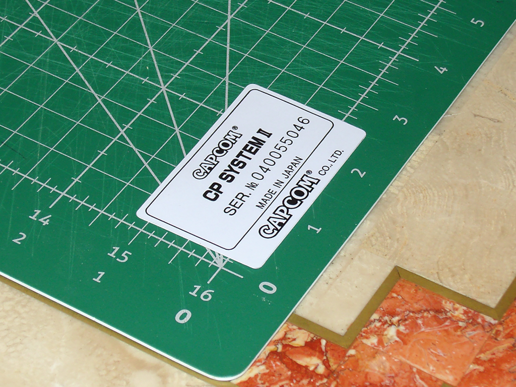 "CP SYSTEM II OR CPS2 USA SERIAL NUMBER STICKER FOR THE FRONT SIDE ...