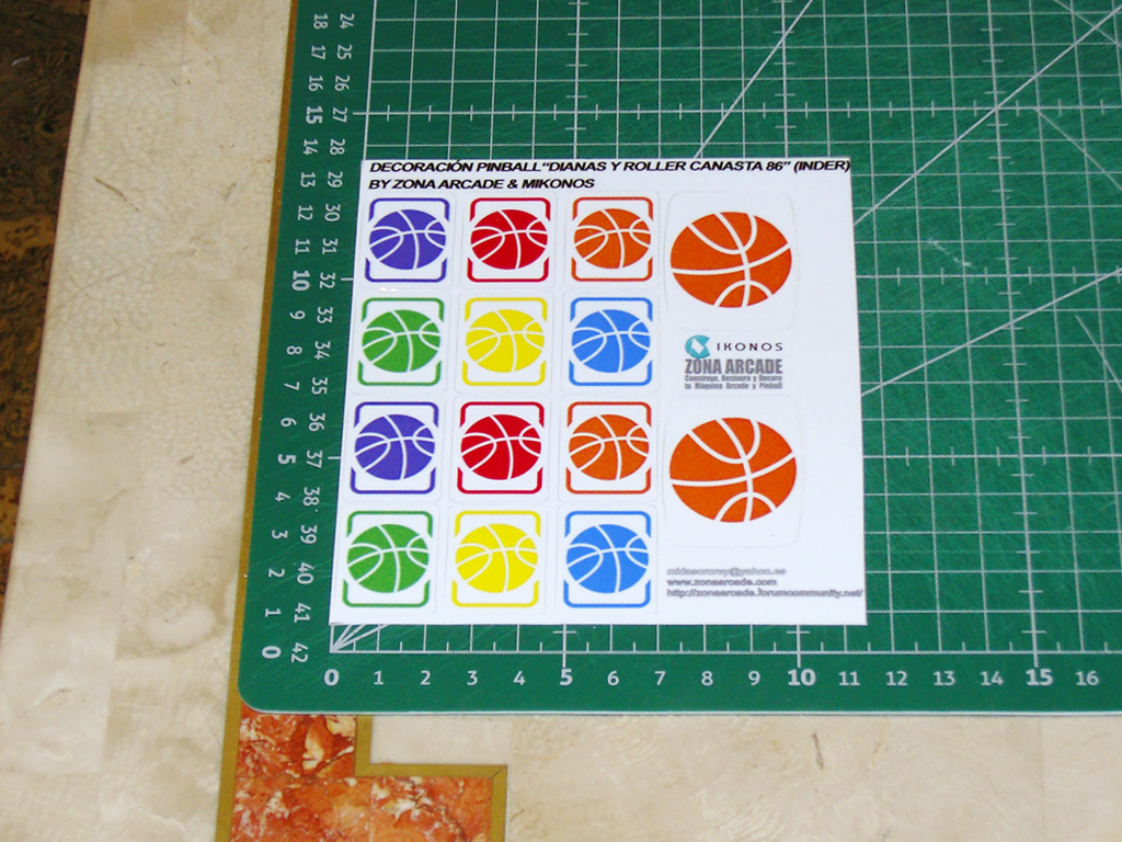 "Canasta 86 Pinball Drop Targets and Spinner Stickers" (INDER) impreso ...