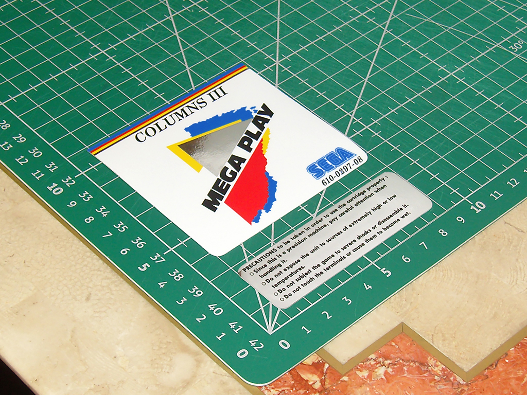 "COLUMNS 3: REVENGE OF COLUMNS MEGA PLAY CARTRIDGE STICKERS 610-297-04 ...