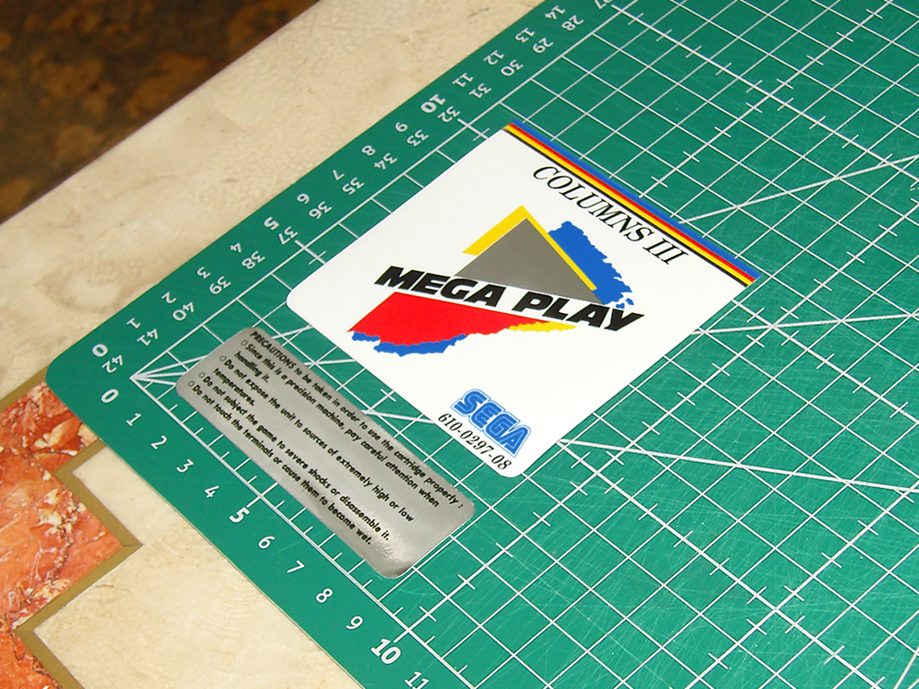 "COLUMNS 3: REVENGE OF COLUMNS MEGA PLAY CARTRIDGE STICKERS 610-297-04 ...