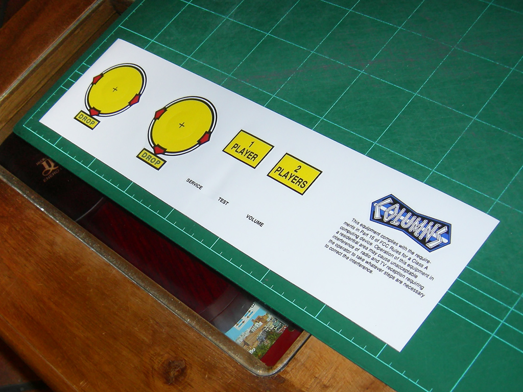 "COLUMNS BUTTON DECAL STICKERS FOR CONTROL PANEL" (SEGA) arcade artwork ...
