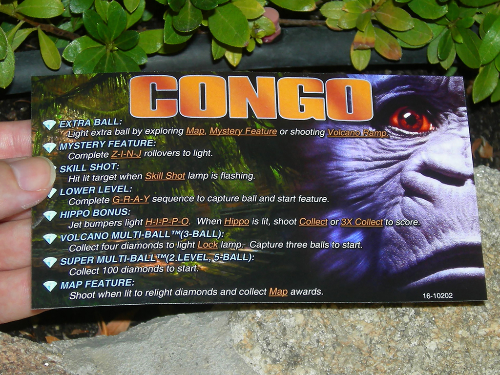 "Congo Custom Pinball Cards" (Williams). Designed by Zona Arcade ...